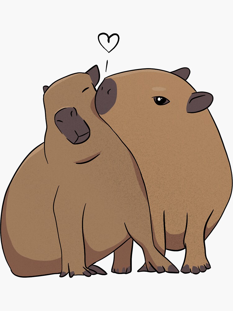 "Capybara kiss" Sticker for Sale by zyzil | Redbubble
