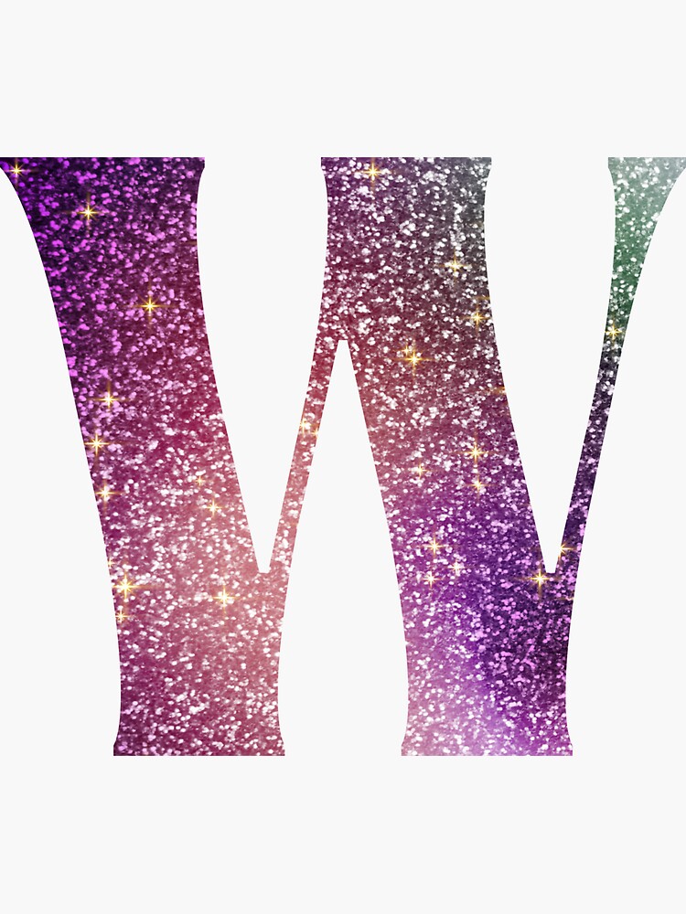 "pretty glitter galaxy colors of alphabet art of W letter" Sticker for ...