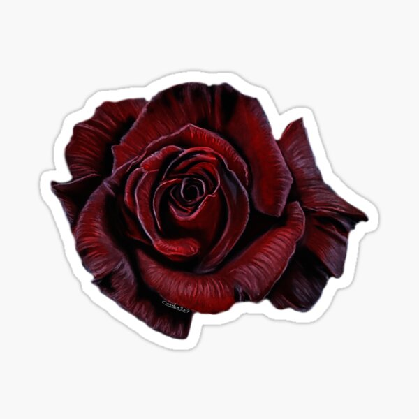 "red and black rose" Sticker for Sale by cameleon974 | Redbubble