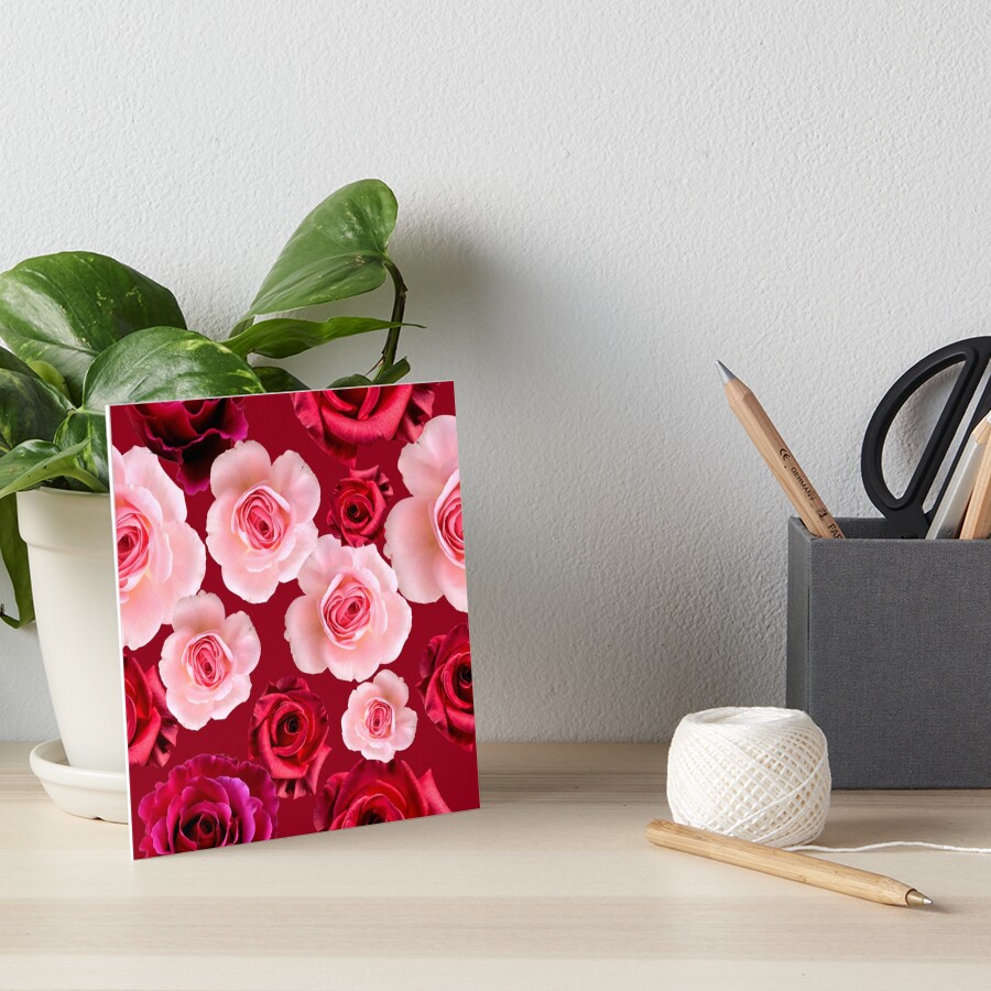 "Pink Roses Dark And Light Pattern 900319 - 2022 - Redbubble" Art Board ...