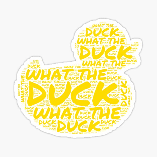 "What The Duck Yellow Rubber Ducky Word Art" Sticker for Sale by ...