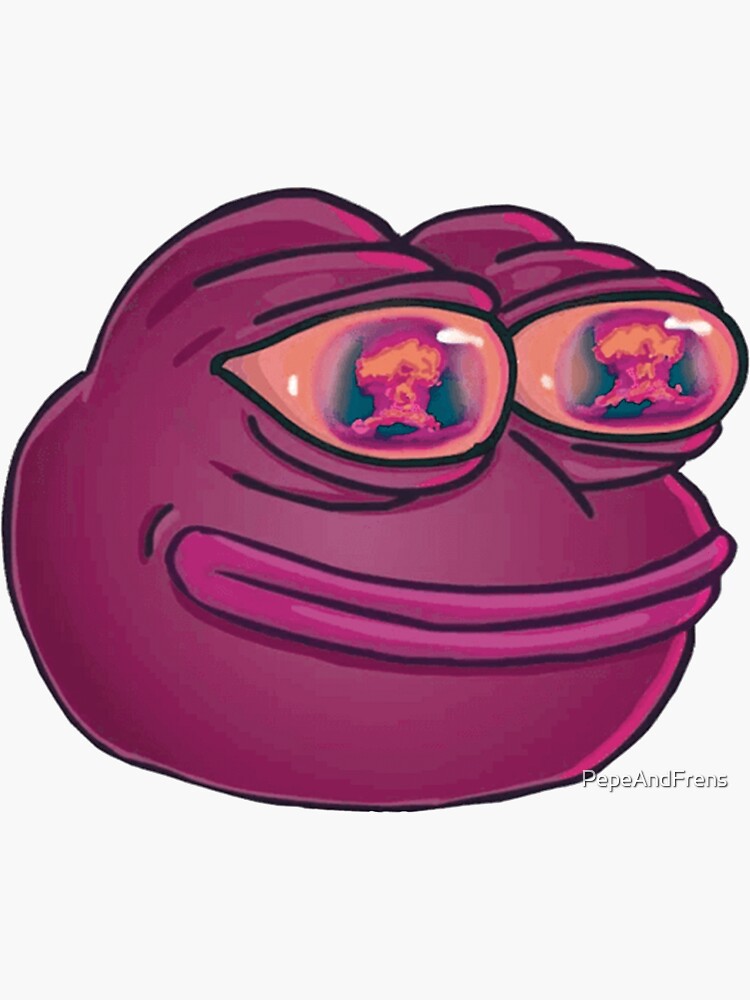 "Retro Explosive Pepe the Frog - Pink - Meme" Sticker for Sale by ...