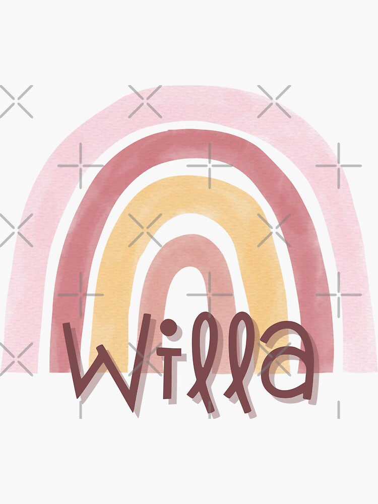 "Girl's Name - Willa" Sticker for Sale by NamesLand | Redbubble