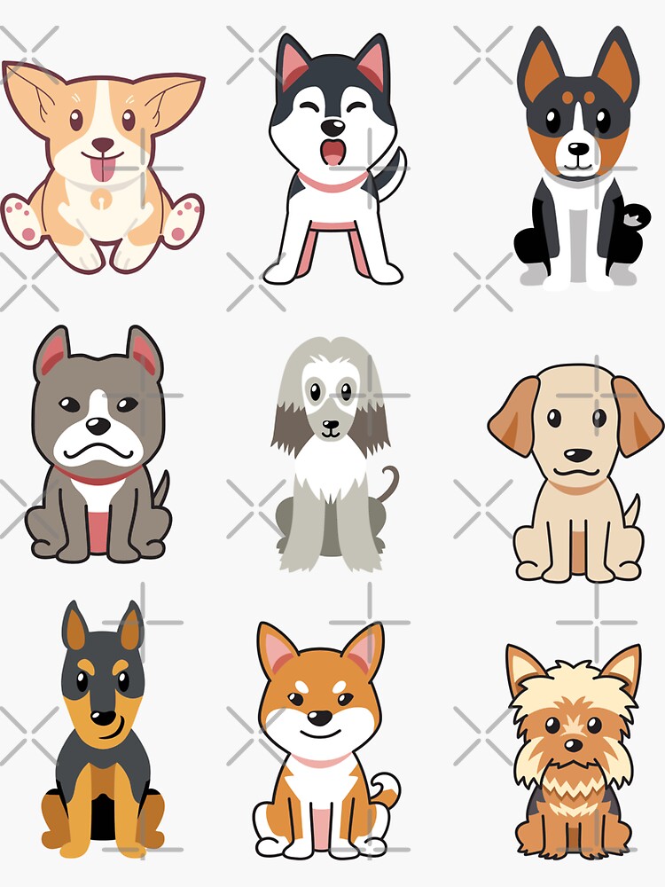 "DIfferent Breeds Of Dogs Sticker Set " Sticker for Sale by PetsShop ⭐⭐ ...