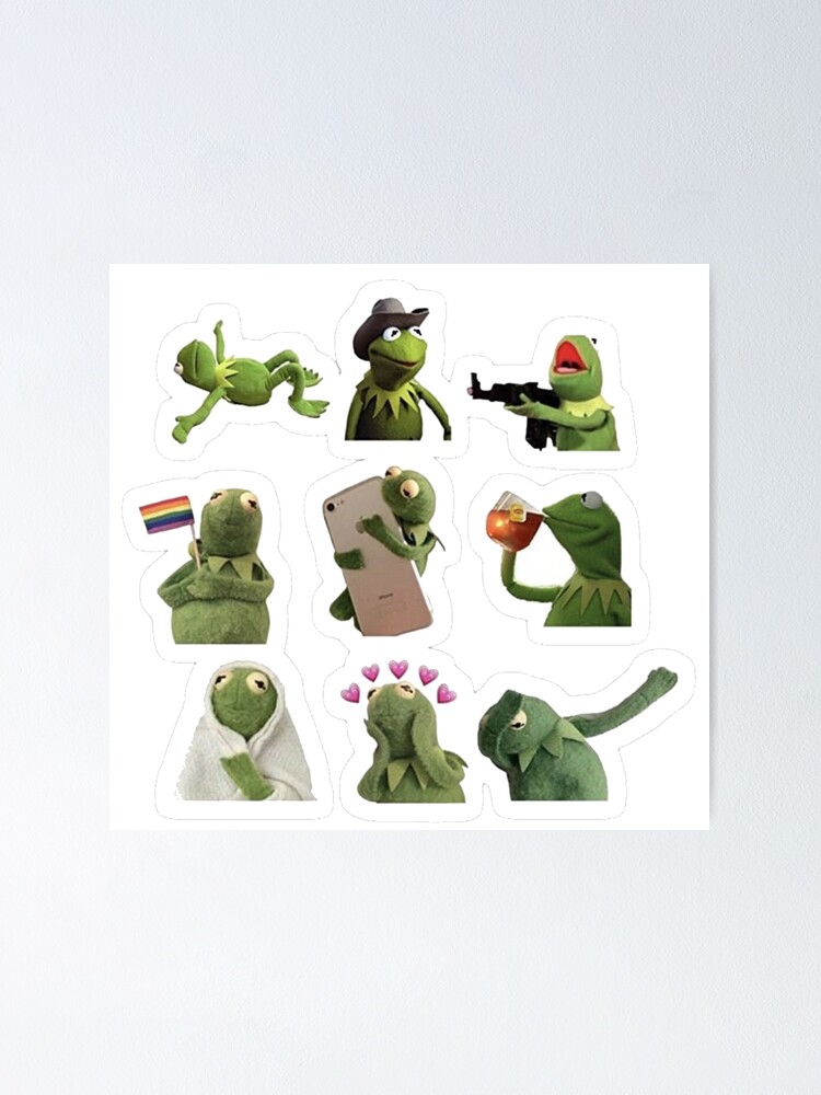 "Kermit meme sticker pack Sticker" Poster for Sale by GabrielYA | Redbubble