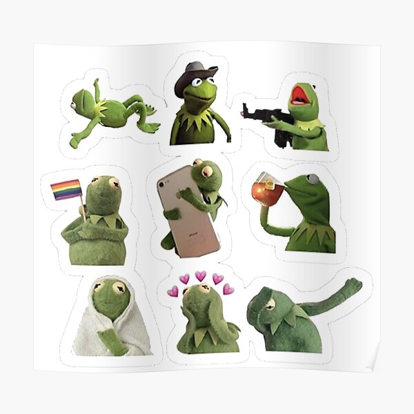 "Kermit meme sticker pack Sticker" Poster for Sale by GabrielYA | Redbubble