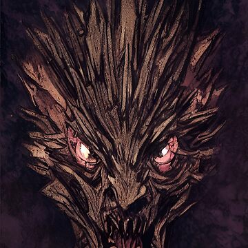 "Insane Demon Wood Portrait Design // Brown Red Tan" Sticker for Sale ...