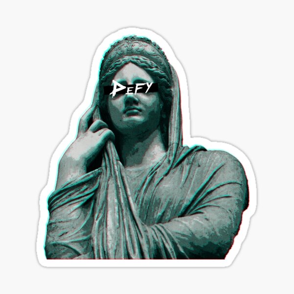 "Defy Greek Statue Aesthetic" Sticker for Sale by skepticat-artsy ...