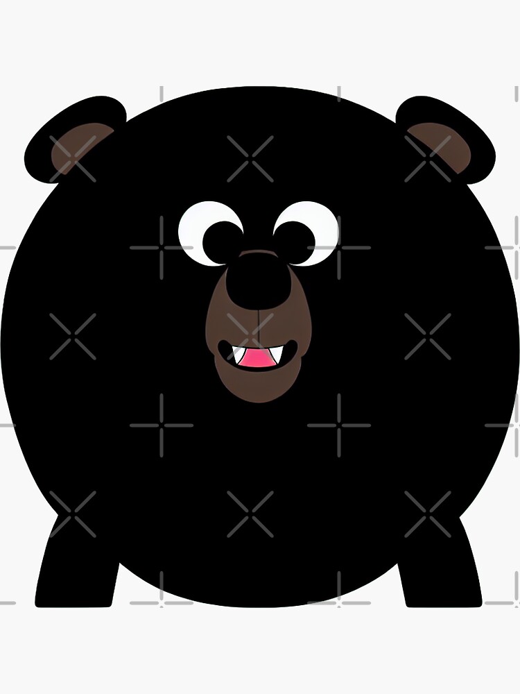 "A cartoonish round black bear X" Sticker for Sale by BrachiaST | Redbubble