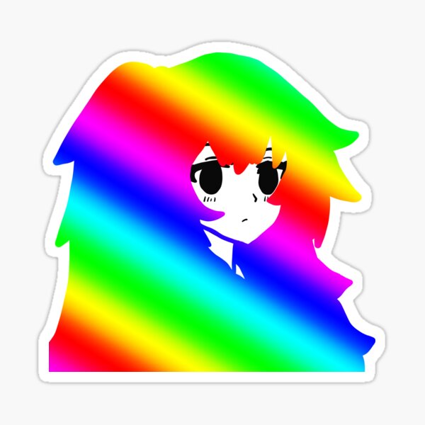 "Long hair anime girl" Sticker for Sale by Nyamelon | Redbubble