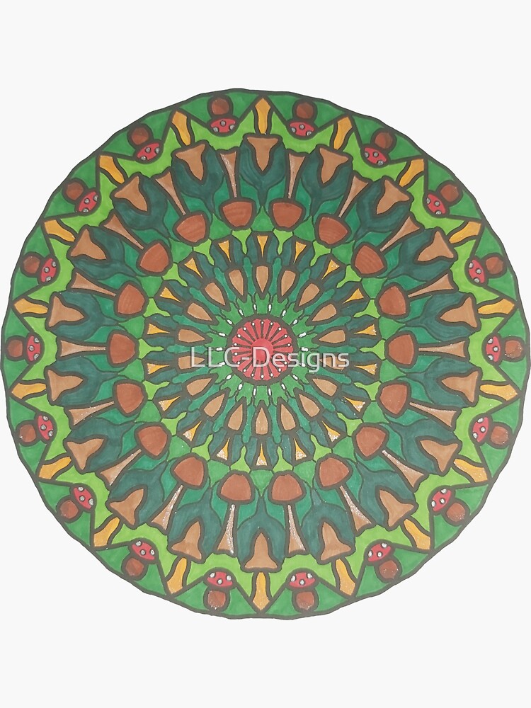 "Mushroom Mandalas" Sticker for Sale by LLC-Designs | Redbubble