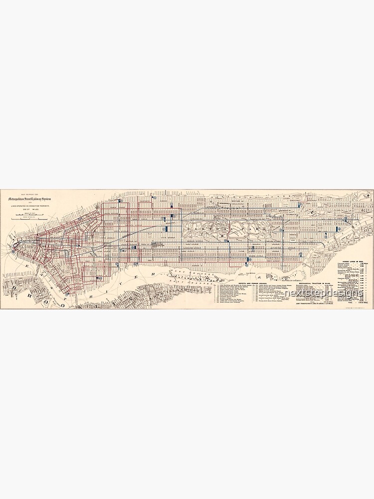 Map of Manhattan, New York City, 1899 Premium Matte Vertical Poster ...