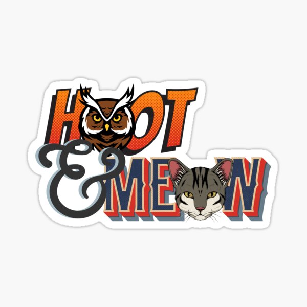 "Hoot & Meow" Sticker for Sale by ilalang-by-eka | Redbubble