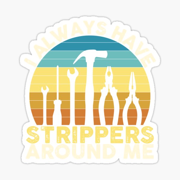 "Retro Wire Stripper Electrician Jokes" Sticker for Sale by Artworksco ...