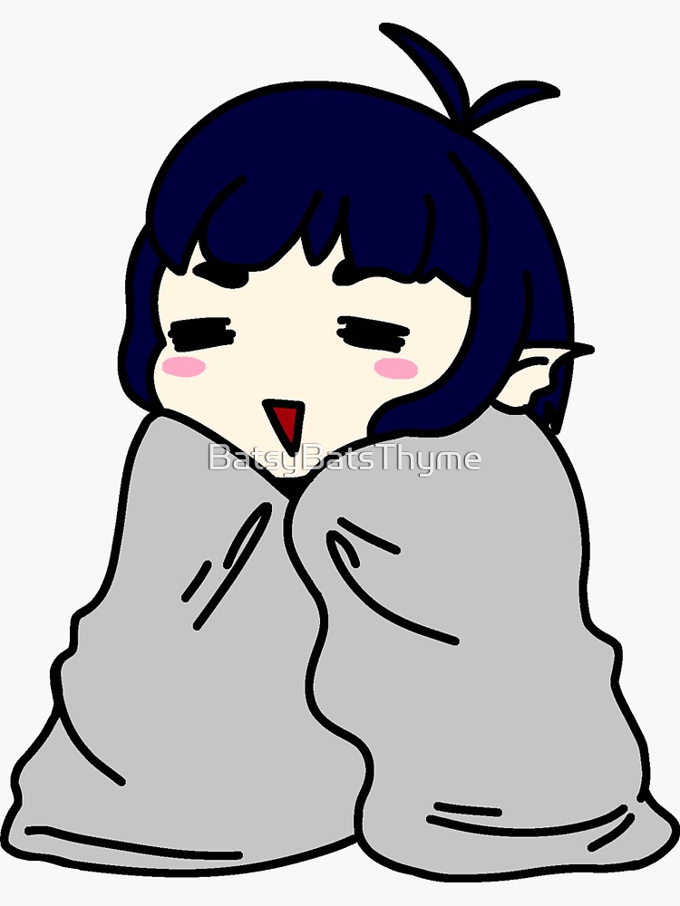 "Sleepy chibi" Sticker for Sale by BatsyBatsThyme | Redbubble
