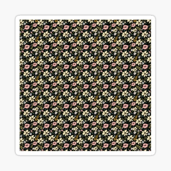 "Adorable Floral With Black background" Sticker for Sale by ...