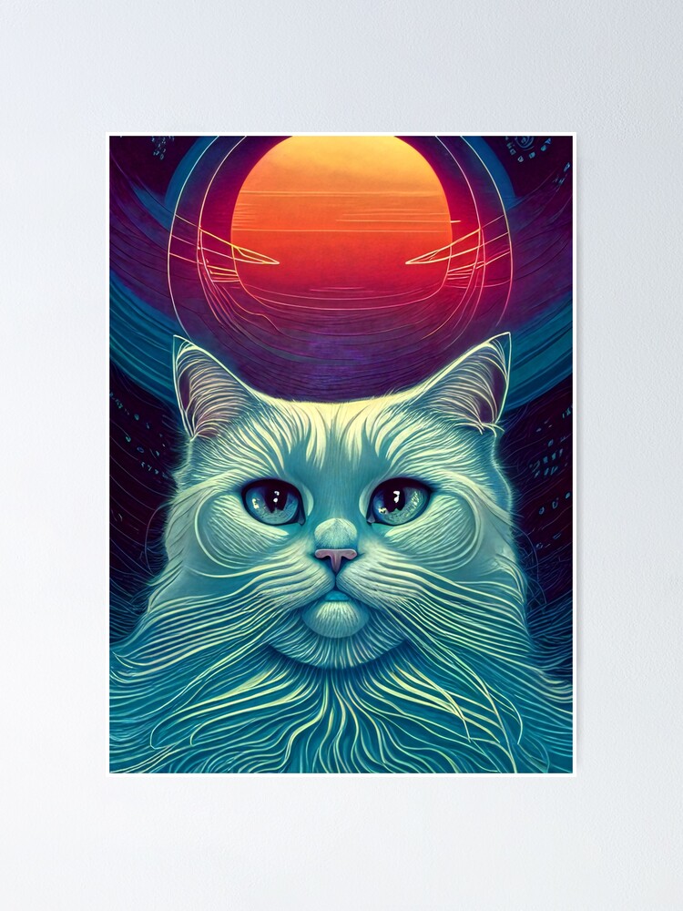 "Apollo Space Kitty, Fantasy Pop Art Cat" Poster for Sale by ItayaArt ...