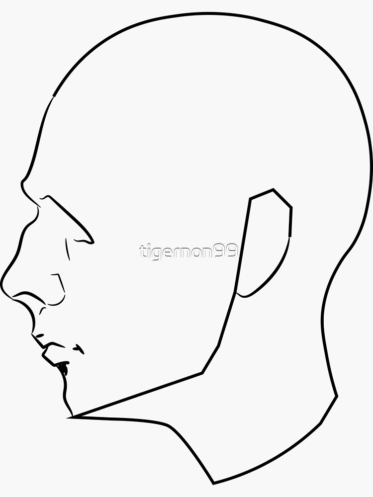 "men head line art " Sticker for Sale by tigernon99 | Redbubble