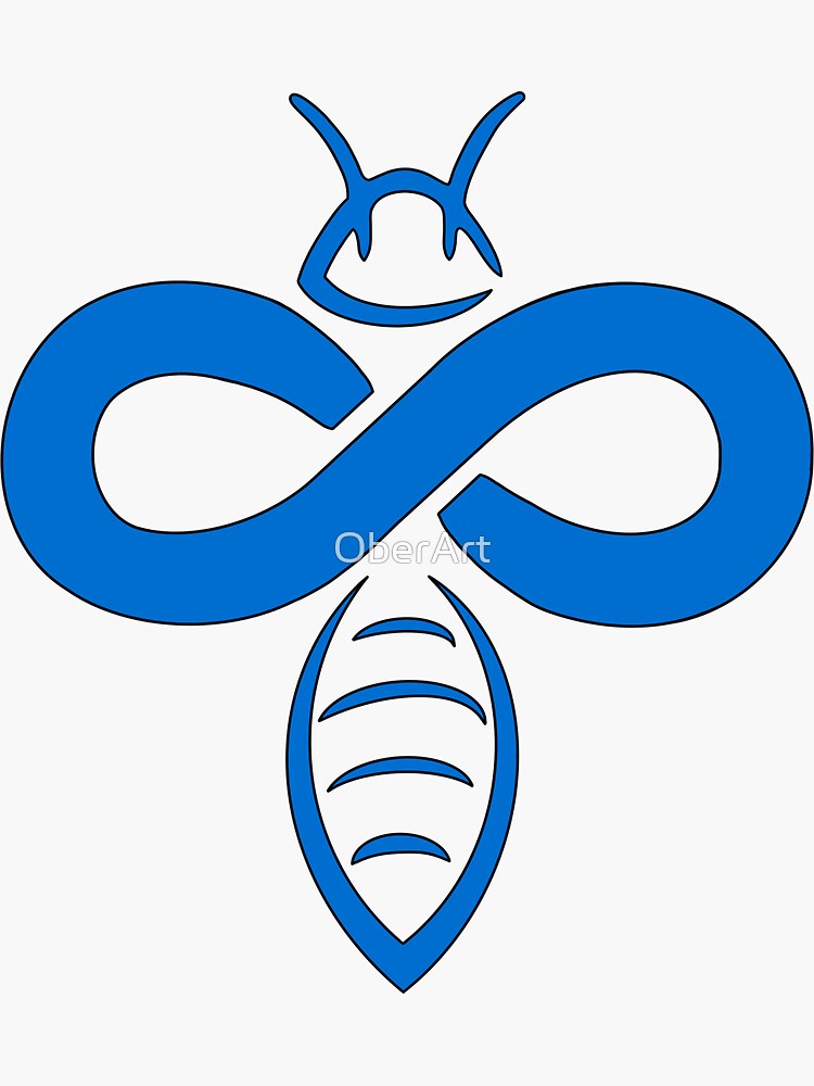 "Blue ADHD Bumble Bee" Sticker for Sale by OberArt | Redbubble