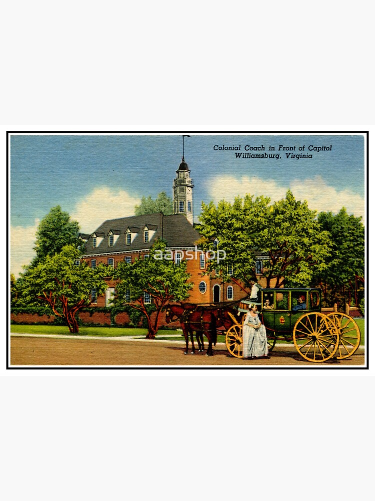 "Colonial coach in front of capitol Williamsburg VA" Sticker for Sale ...
