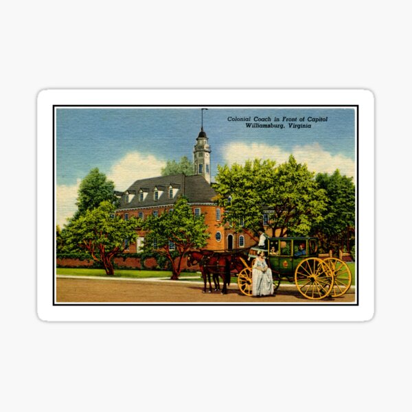 "Colonial coach in front of capitol Williamsburg VA" Sticker for Sale ...