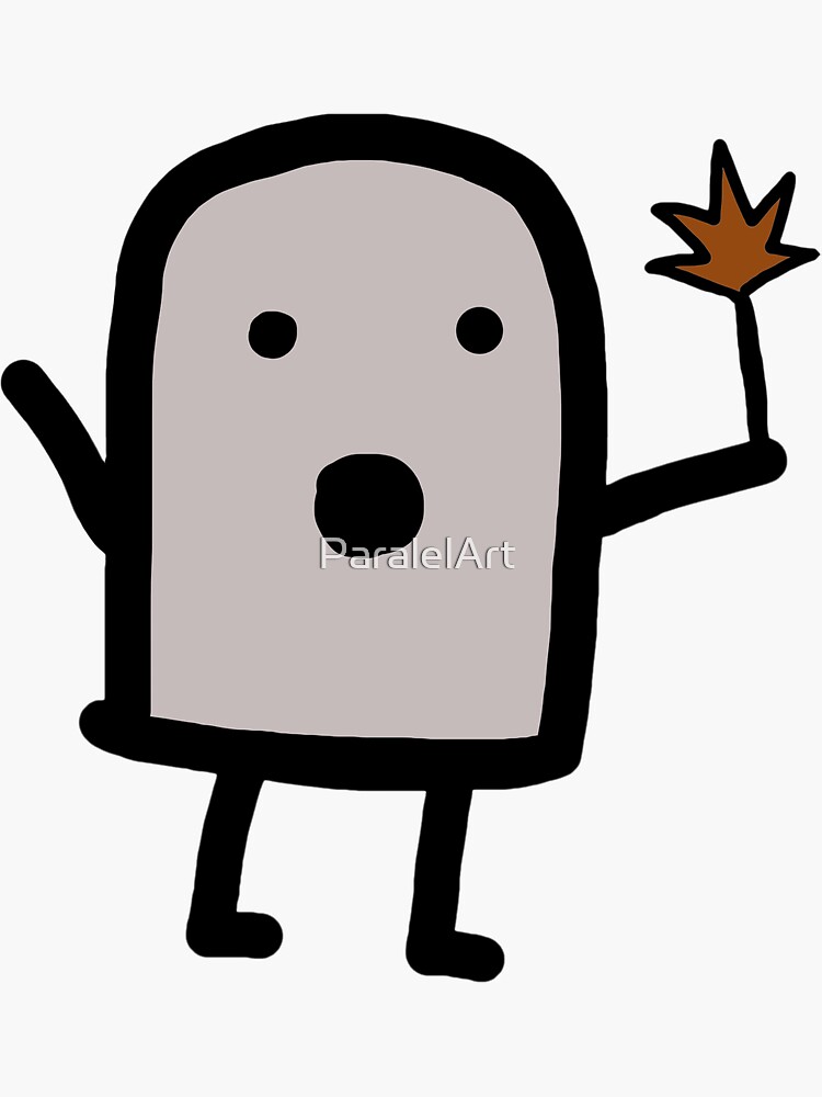 "little ghost with an autumn leaf" Sticker for Sale by ParalelArt ...