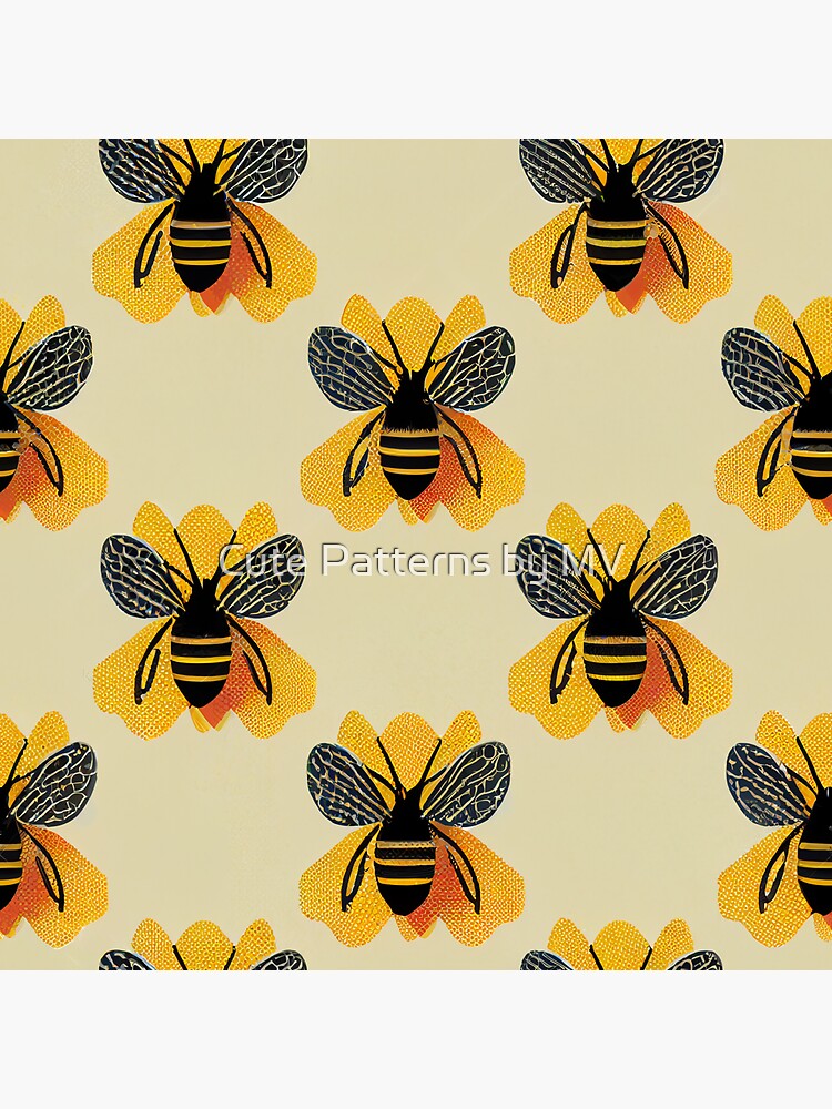 "Cute Bee Pattern | Bees, yellow and black" Sticker for Sale by ...