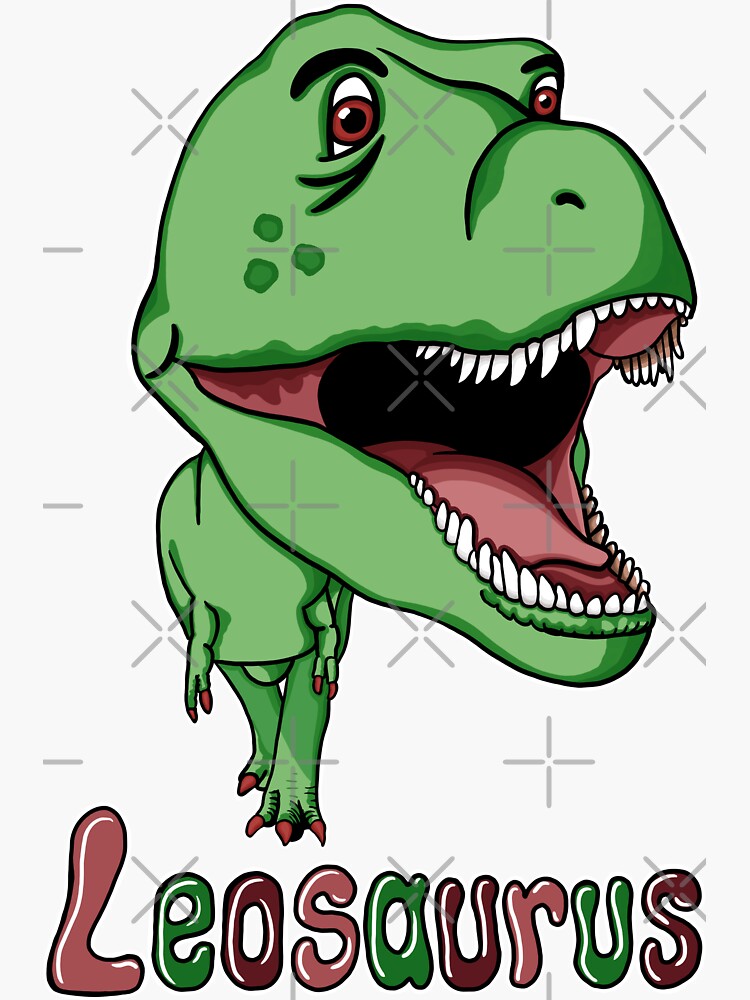 Leosaurus” | The Adventurous T-Rex Dinosaur" Sticker for Sale by ...