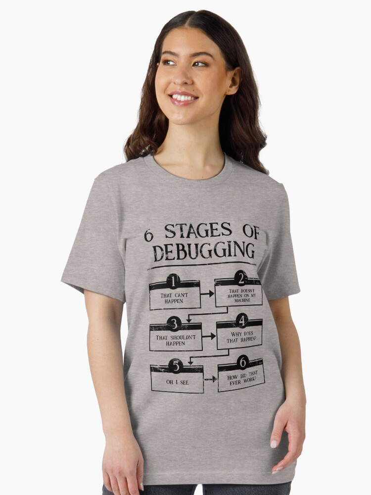 "6 Stages Of Debugging " Essential T-Shirt for Sale by underheaven ...