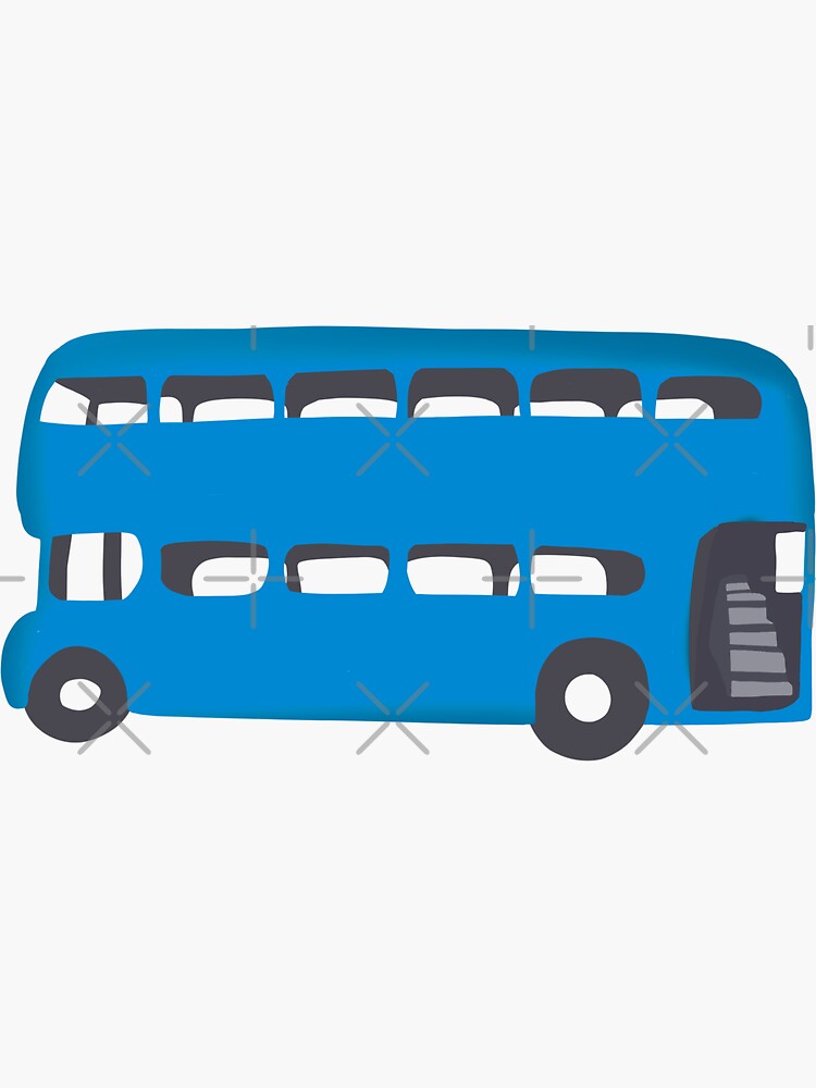 "Blue bus pattern | Double Decker Bus | Bus lover" Sticker for Sale by ...