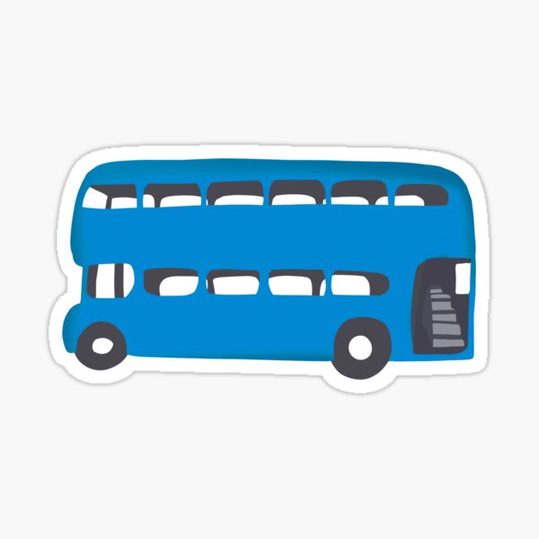 "Blue bus pattern | Double Decker Bus | Bus lover" Sticker for Sale by ...