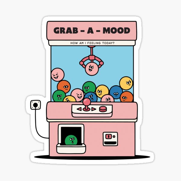 ""Grab a Mood - Retro Emotions Sticker" Sticker for Sale by ...