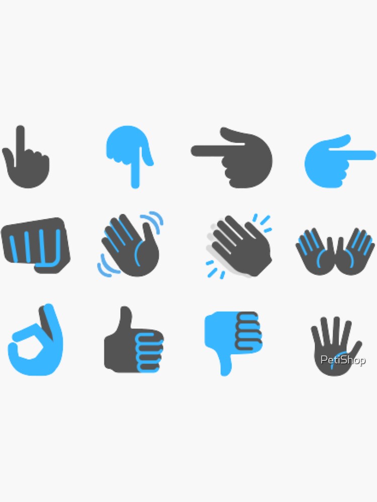 "Sticker pack of hand signs" Sticker for Sale by PetiShop | Redbubble