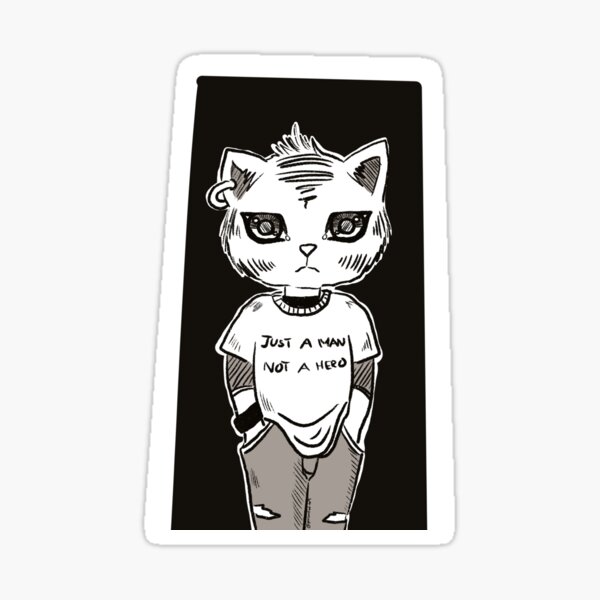 "Just a man not a hero emo cat" Sticker for Sale by PersontwoArt ...