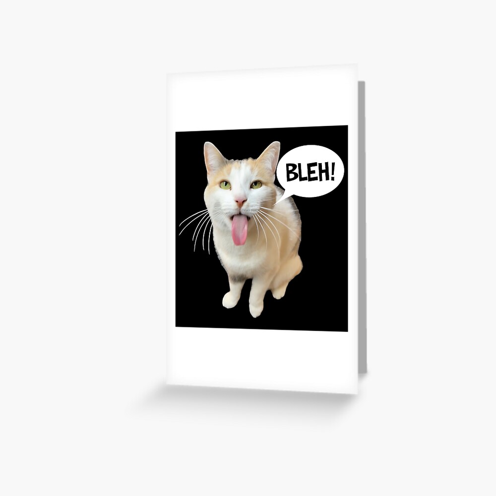 "Funny Bleh P Cat Meme Face (Not Doing That Cat)" Greeting Card for ...