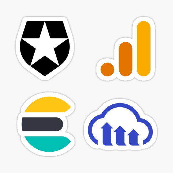 Auth0, Google Analytics, Elasticsearch, Cloudinary - 4x Sticker Pack ...