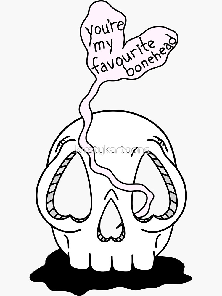 "Bonehead" Sticker for Sale by kirstykartoons | Redbubble