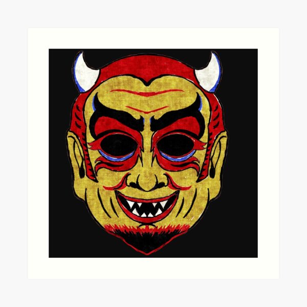 "Devil Vintage Halloween Mask" Art Print by ShayneoftheDead | Redbubble