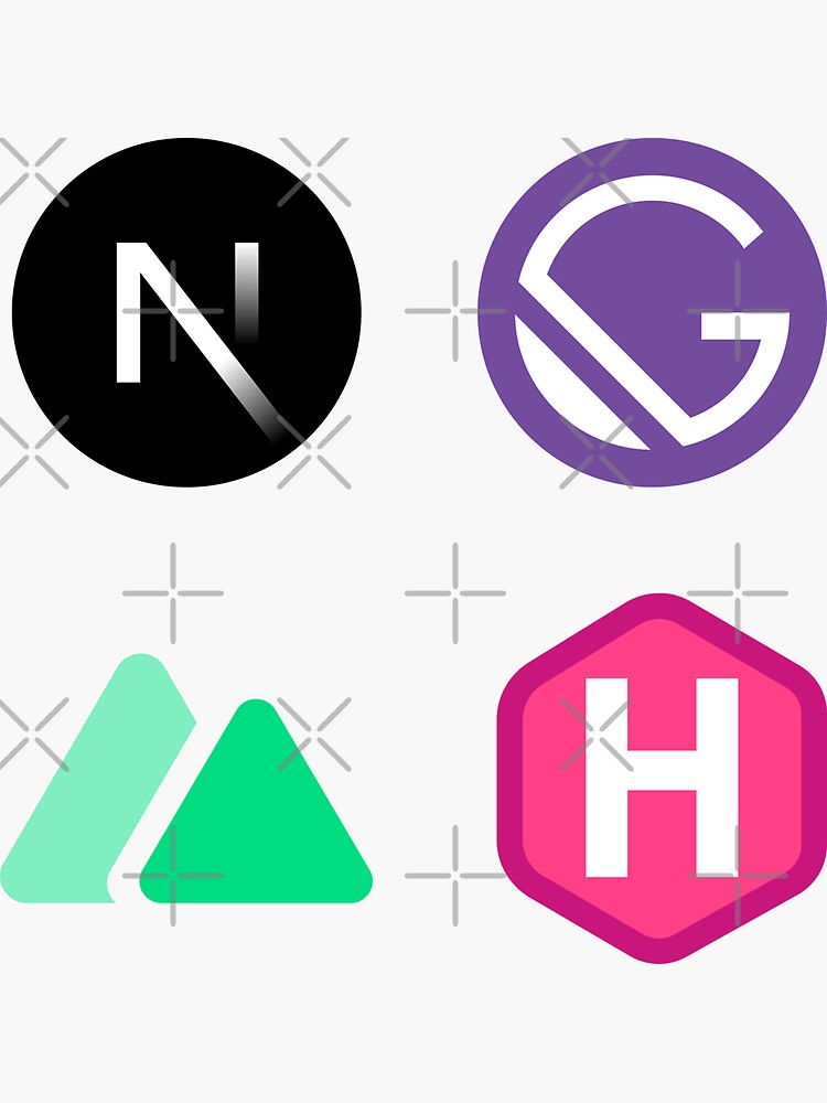 Next.js, Gatsby, Nuxt, Hugo - 4x Sticker Pack" Sticker for Sale by ...
