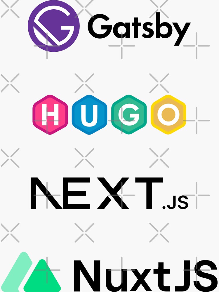 Gatsby, Hugo, Next.js, Nuxt - 4x Sticker Pack" Sticker for Sale by thisisgeekvana | Redbubble