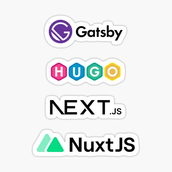 Gatsby, Hugo, Next.js, Nuxt - 4x Sticker Pack" Sticker for Sale by thisisgeekvana | Redbubble