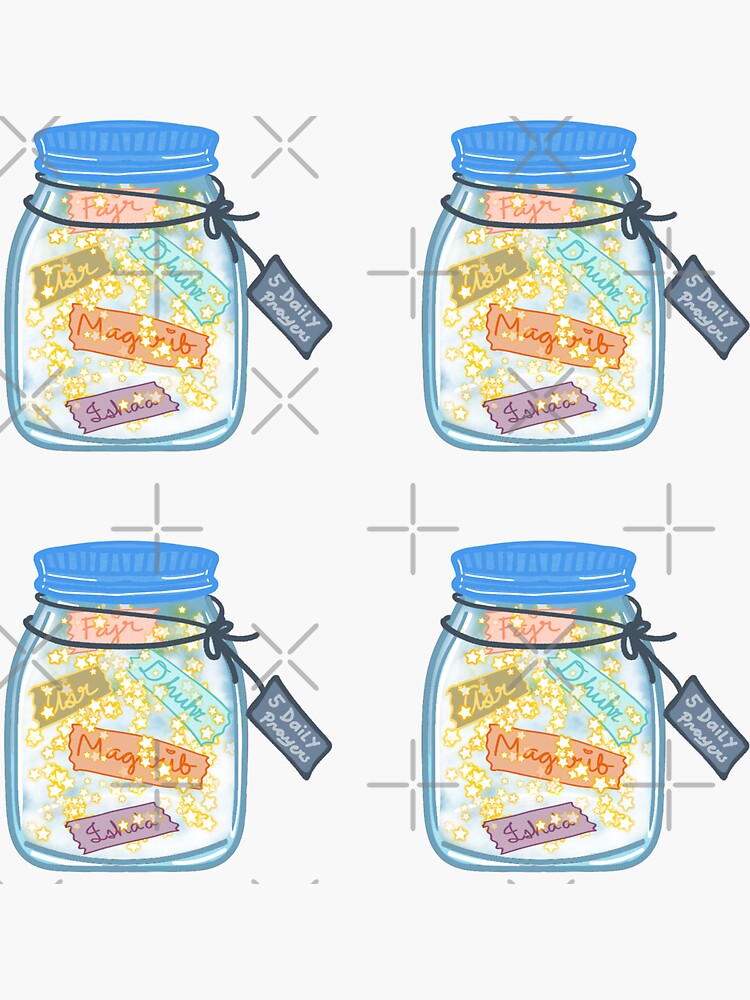 "Five Daily Prayers Jar Sticker Sheet" Sticker for Sale by HijabieUkhty ...