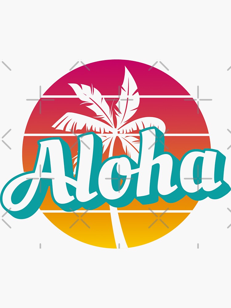 "Aloha sunrise" Sticker for Sale by ondrejcreates | Redbubble