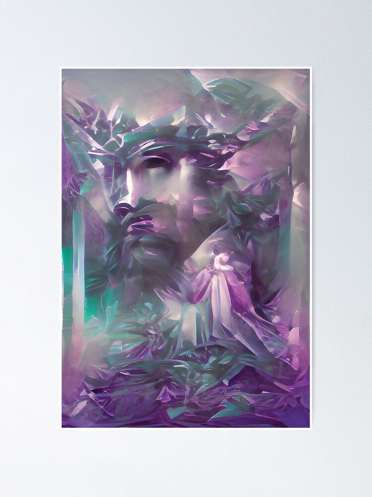"Jesus Purple Purple Aqua Abstract Face " Poster for Sale by ...