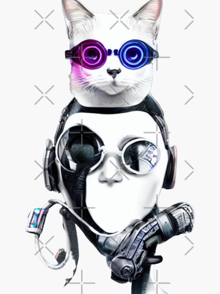 "Cyber Kitty " Sticker for Sale by SungThi | Redbubble