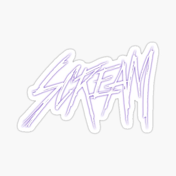 "Purple Scream - Halloween Lettering on White" Sticker for Sale by 26 ...