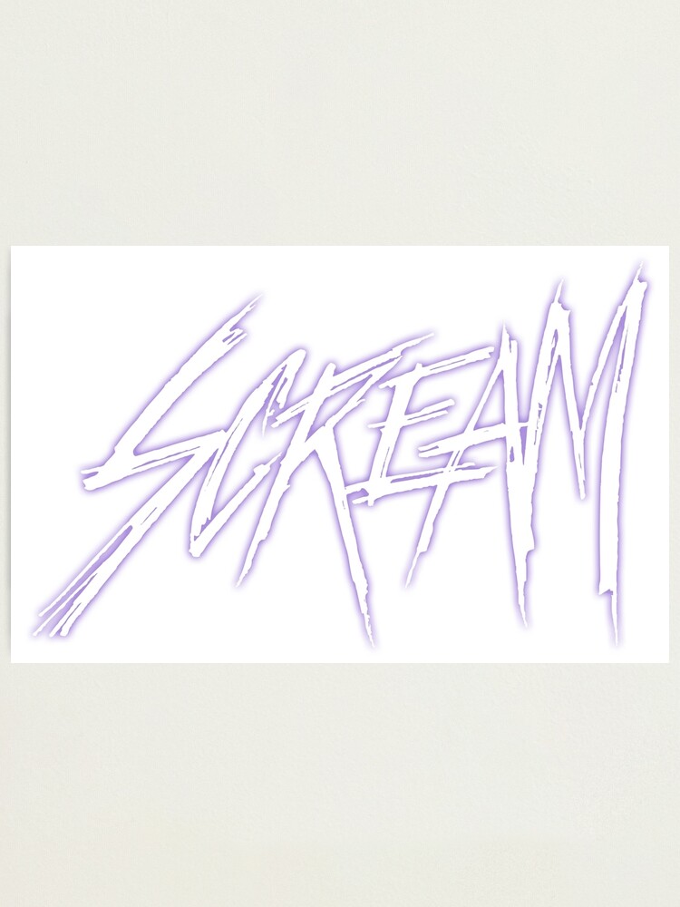 "Purple Scream - Halloween Lettering on White" Photographic Print for ...