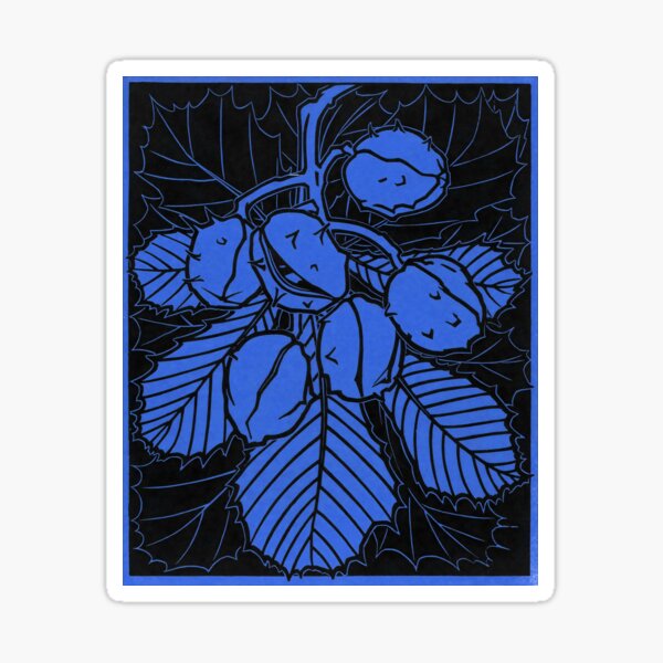 "Deep blue chestnut branch" Sticker for Sale by Kyivite | Redbubble