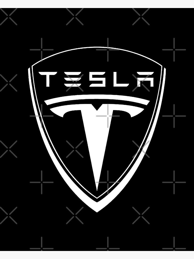 "White Tesla Logos" Sticker for Sale by BilliRace | Redbubble