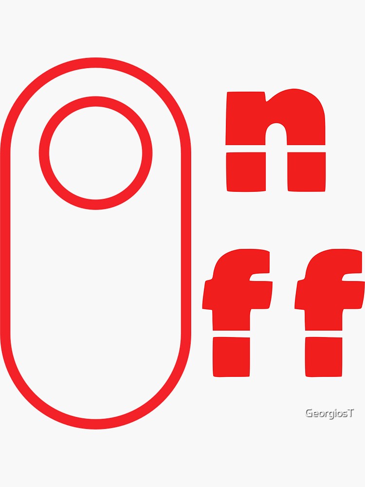 "On Off Switch" Sticker for Sale by GeorgiosT | Redbubble